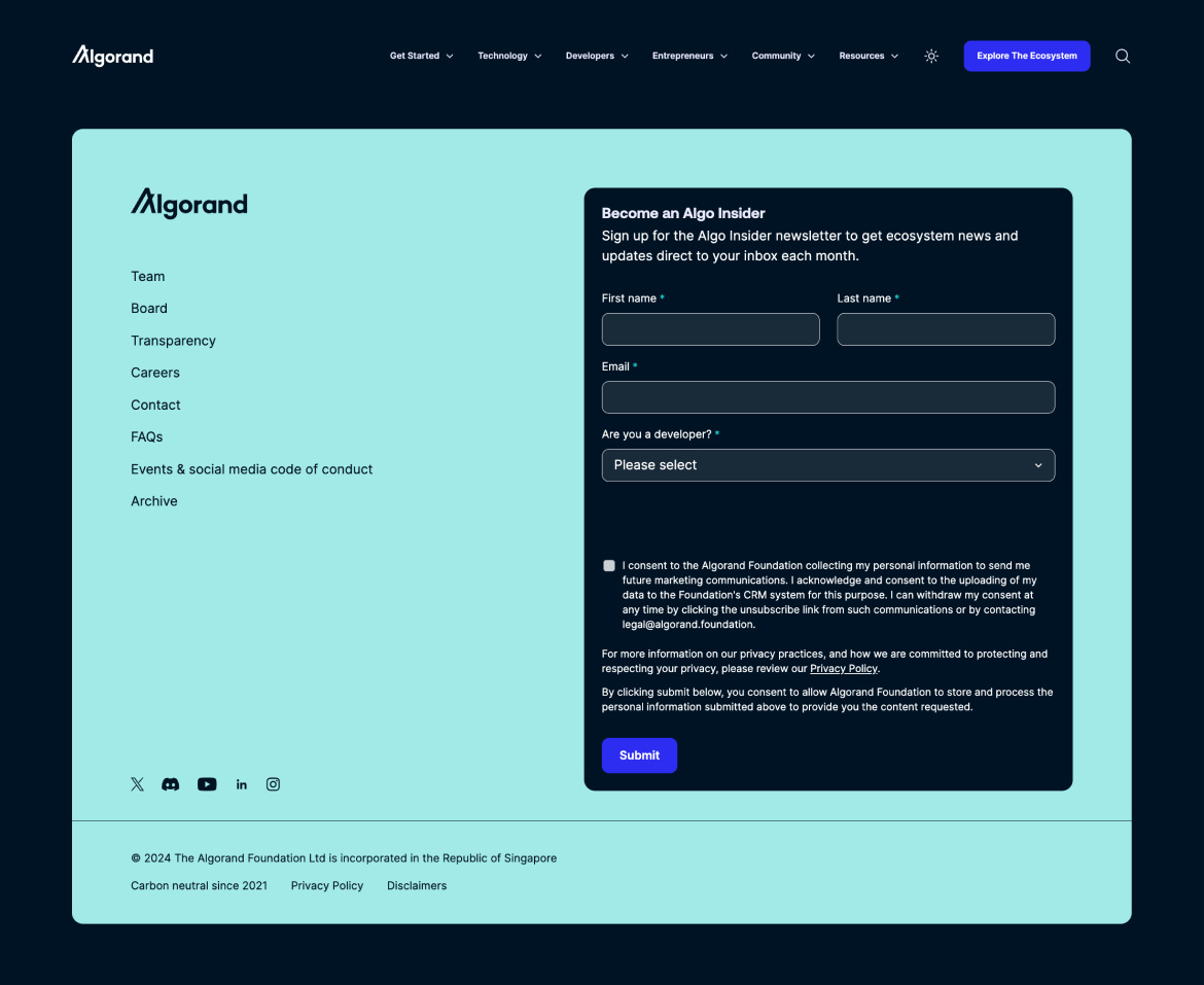 Algorand Website | Blend